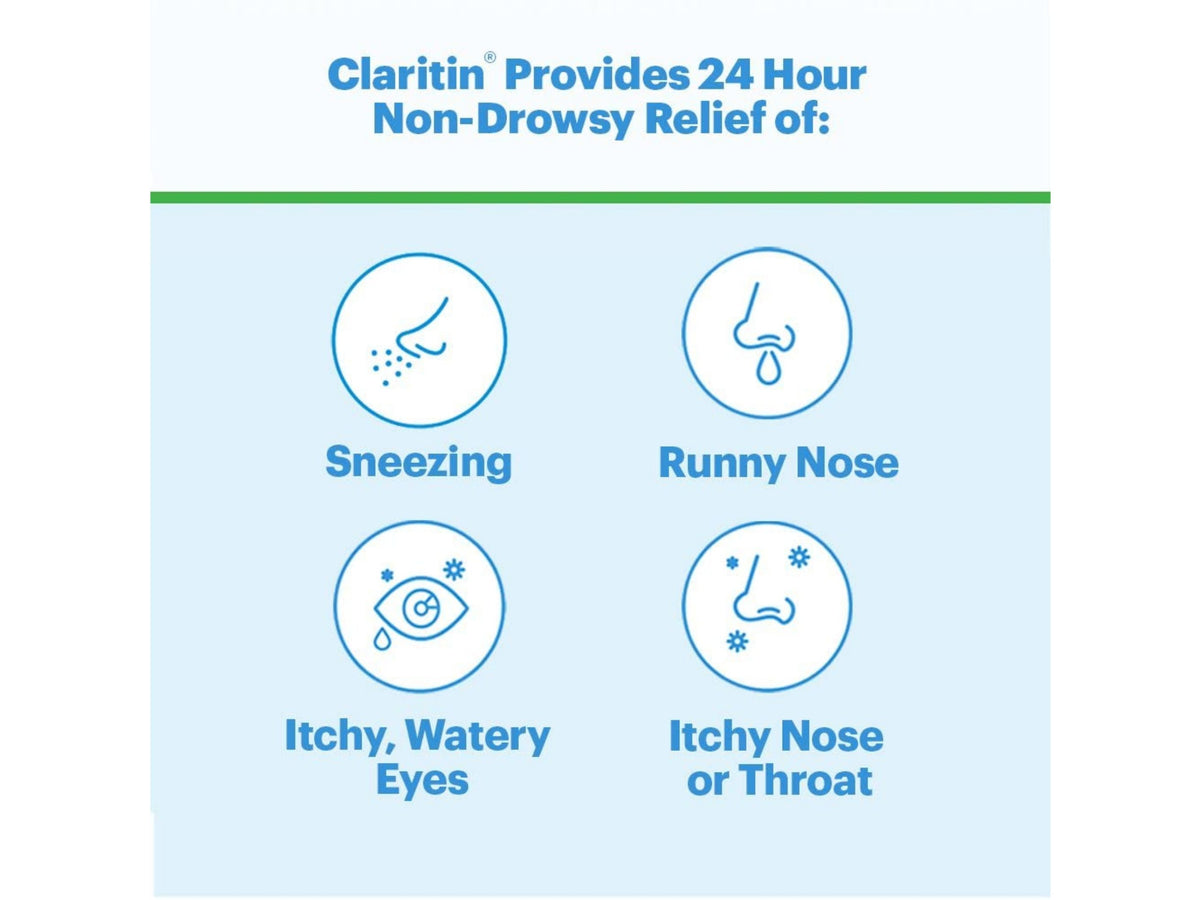 Claritin 24 Hour Non Drowsy Allergy Relief 10 Mg Tablets - 20 Count ...