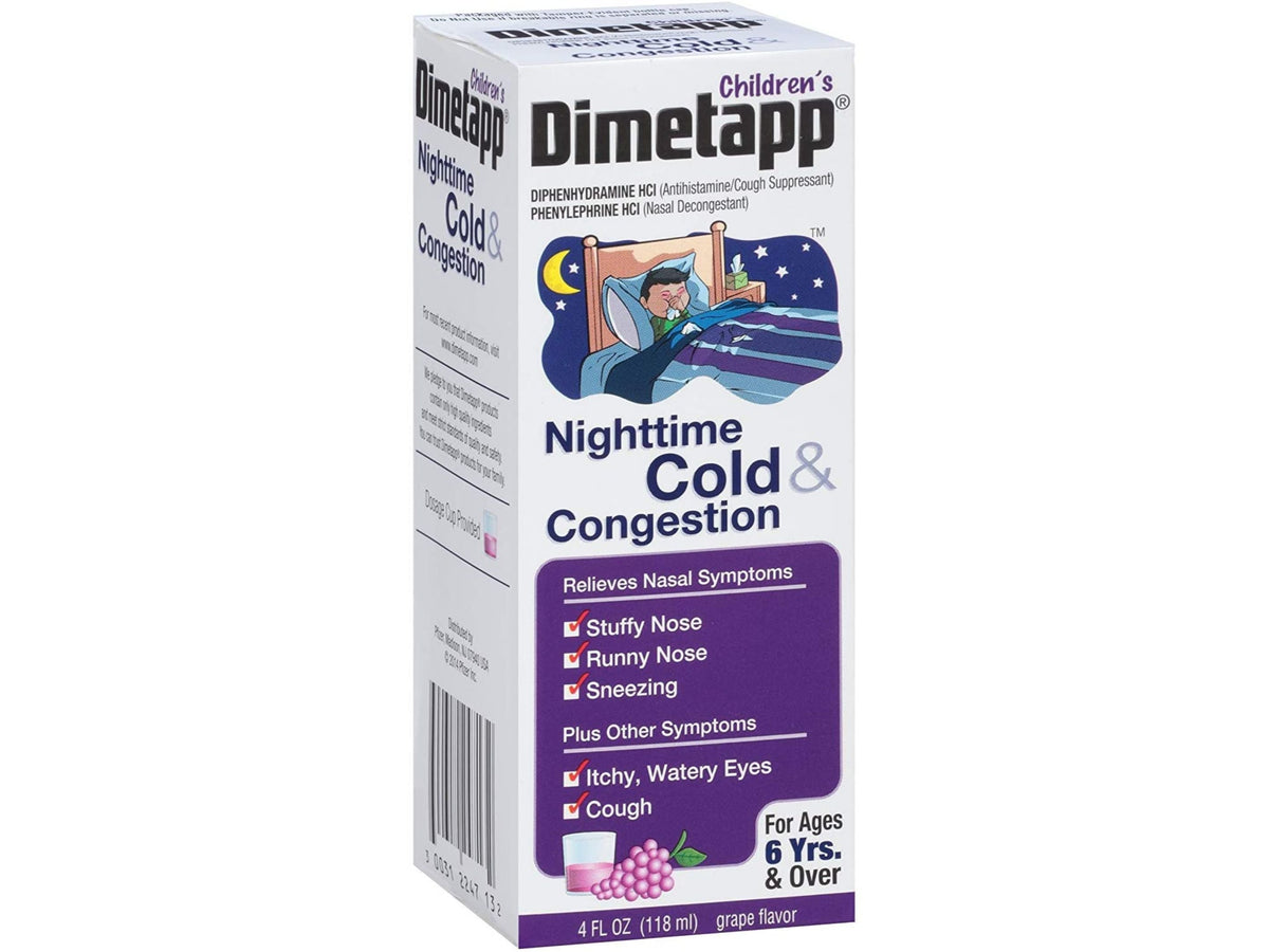 CHILDREN'S DIMETAPP NIGHTTIME COLD & CONGESTION, 4OZ – ACE Nutrition USA